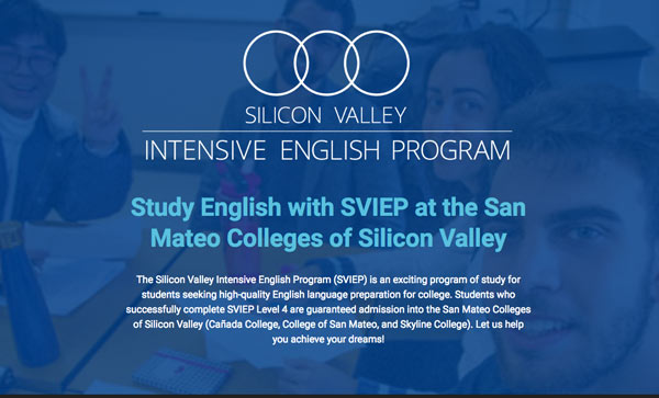 Study English with SVIEP at the San Mateo Colleges of Silicon Valley
